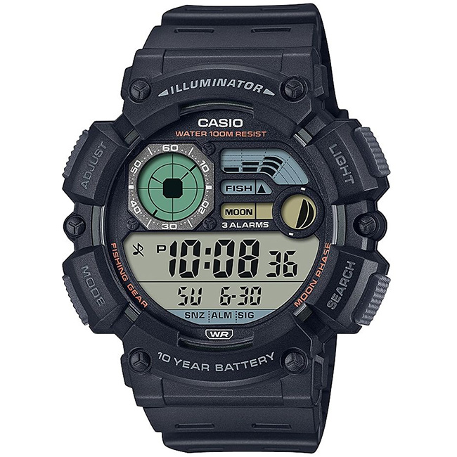 Standard Outgear Men's 100m Digital Fishing Wrist Watch, WS-1500H ...