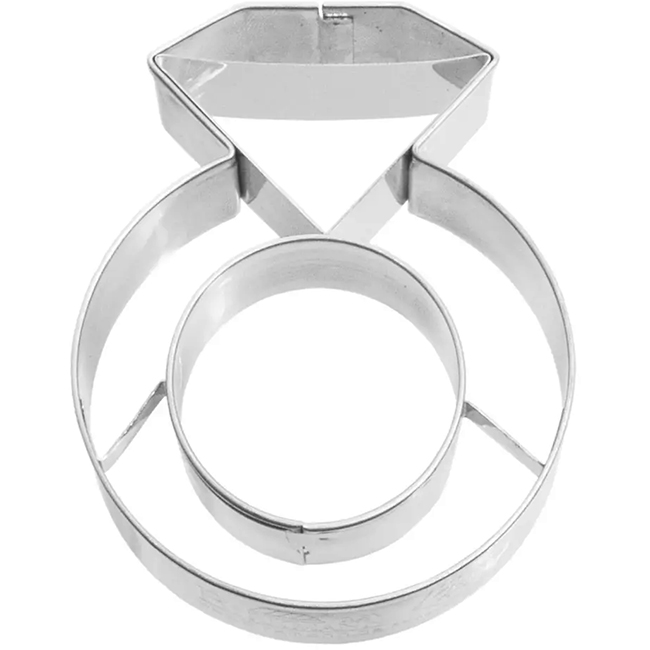 Stainless Steel Diamond Ring Cookie Cutter, 7cm - Binuns