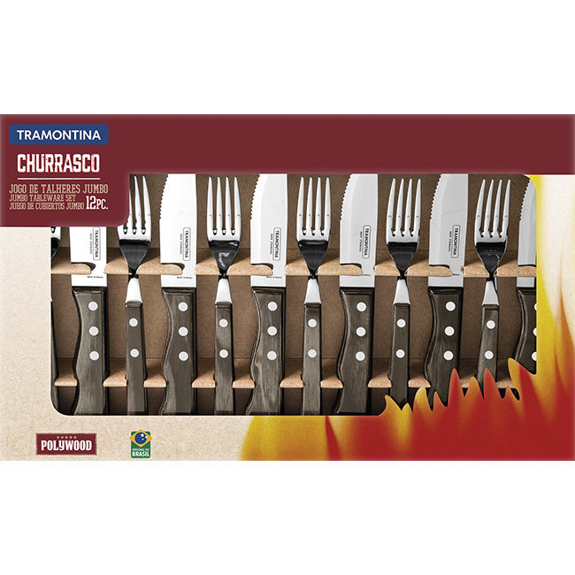 Churrasco Jumbo Ergo Steak Knife & Fork Cutlery Set, Set Of 12 - Binuns South Africa