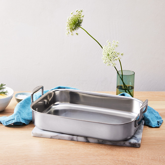 3 Ply Stainless Steel Rectangular Roaster, 35cm - Binuns South Africa