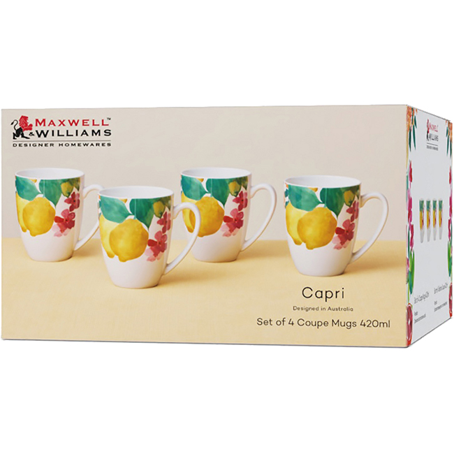 Capri Coupe Mugs, Set Of 4 - Binuns South Africa
