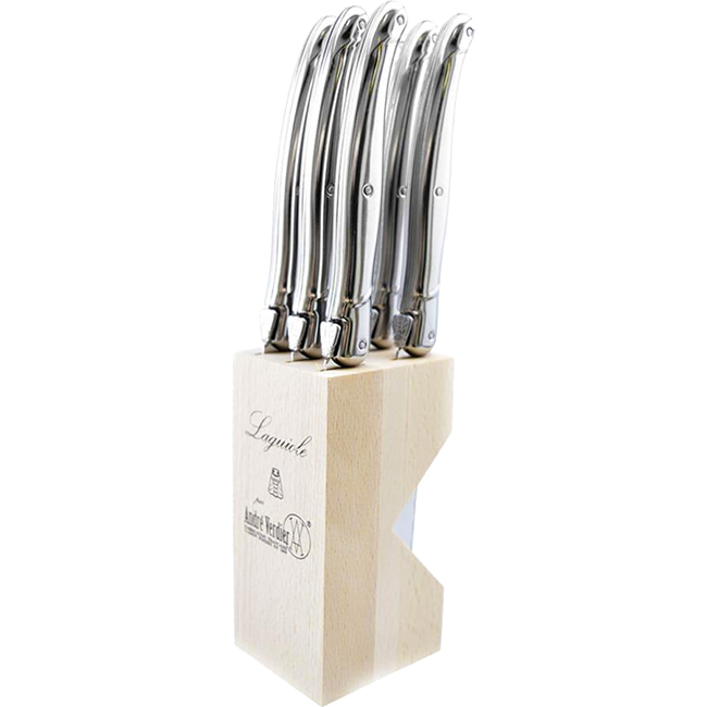 Stainless Steel Steak Knife Set With Wooden Stand, 6pc - Binuns South ...