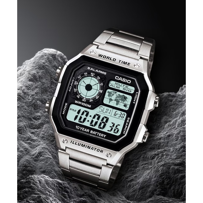 Standard Men's 100m Digital Wrist Watch, AE-1200WHD-1AVDF - Binuns ...