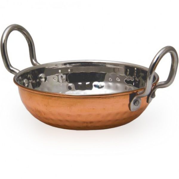 Copper Plated Hammered Karahi Pan, 12.5cm - Binuns South Africa