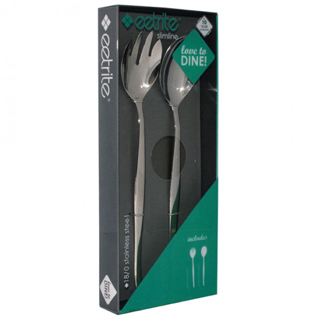 Slimline Giftboxed Salad Server Set - Binuns South Africa